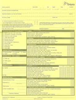 G2 Road Test Examiner Sheet Ontario – DriveTestRoutes.com